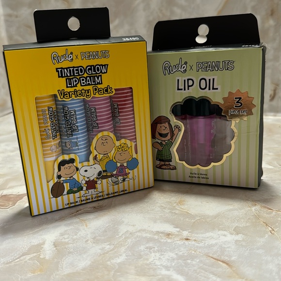 RUDE | Makeup | Peanuts Lip Balm And Lip Oil Sets By Rude | Poshmark